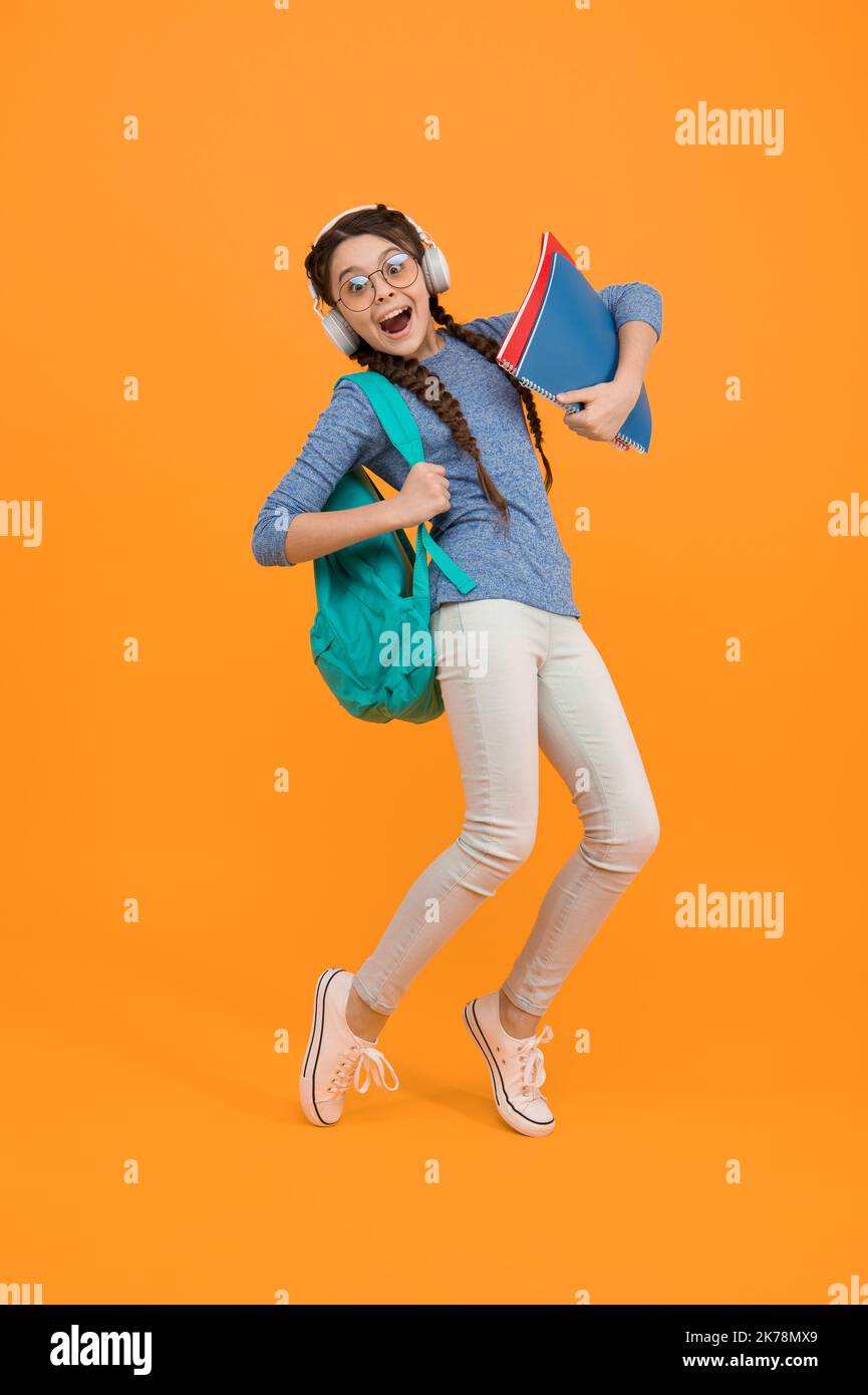 Inspired and motivated schoolgirl. Knowledge day. Educational reform ...