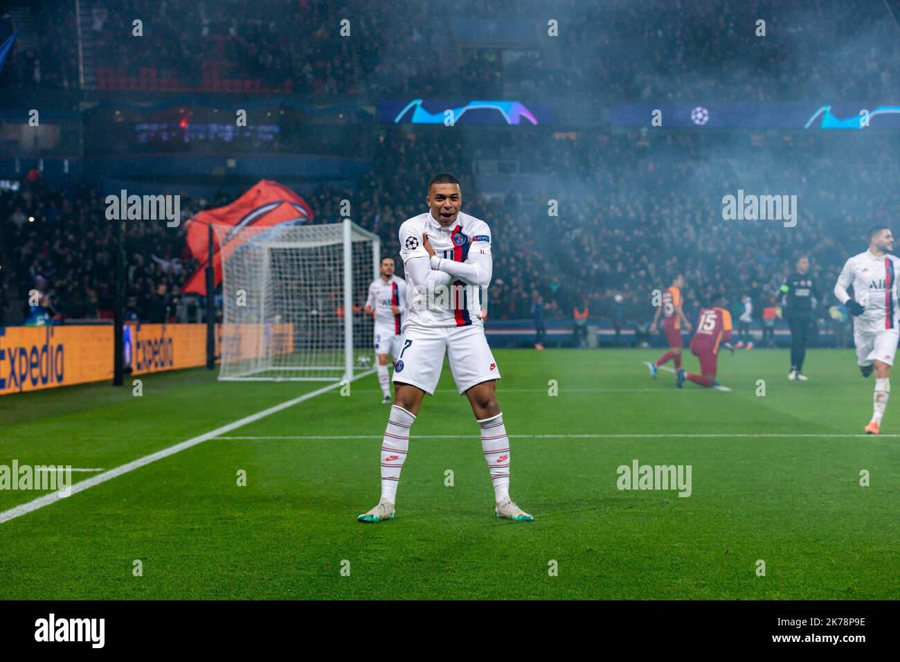 Paris Saint Germain's Kylian Mbappe celebrates scoring his side's ...