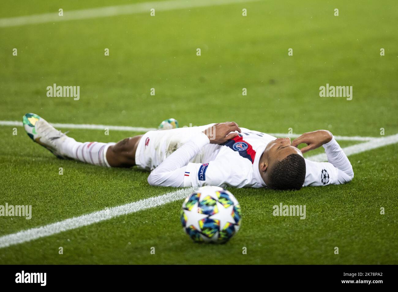 Paris Saint Germain's Kylian Mbappe on the pitch during the match Stock ...