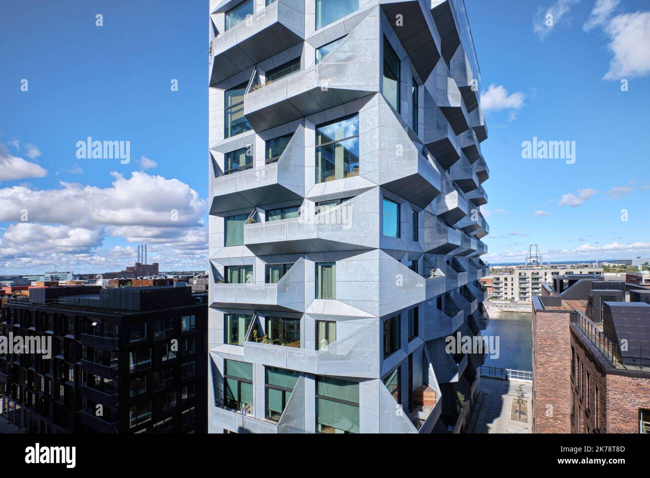 Copenhagen, Denmark - Sept 2022: The Silo apartments which have unusual ...
