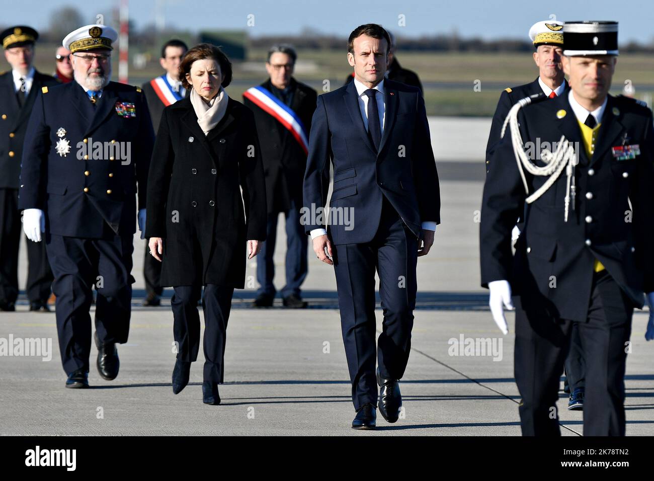 French President Emmanuel Macron visiting the air military base 123 ...