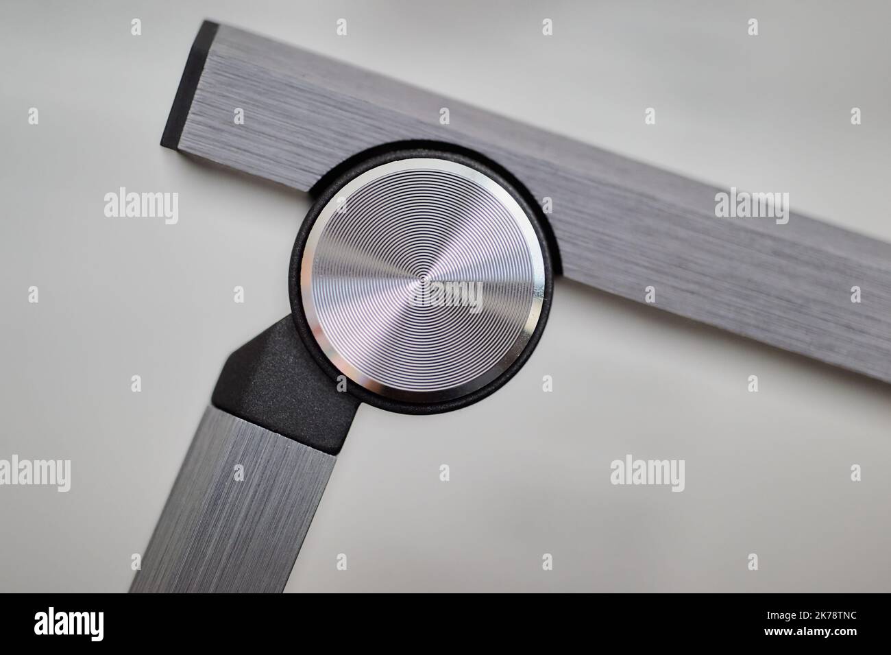 A partial element of a rotating "elbow" joint in an angular design with ...