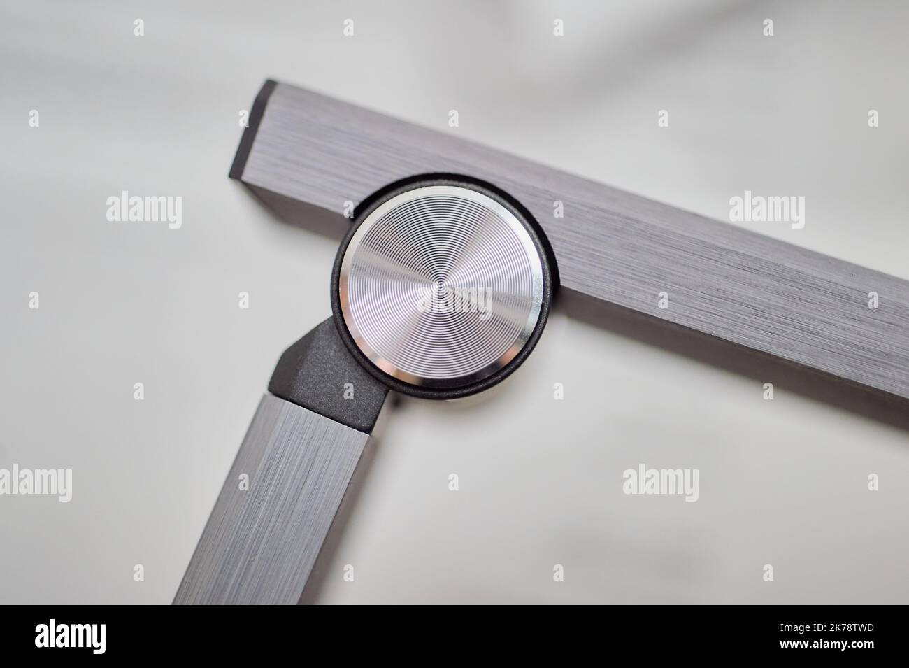 A partial element of a rotating "elbow" joint in an angular design with ...