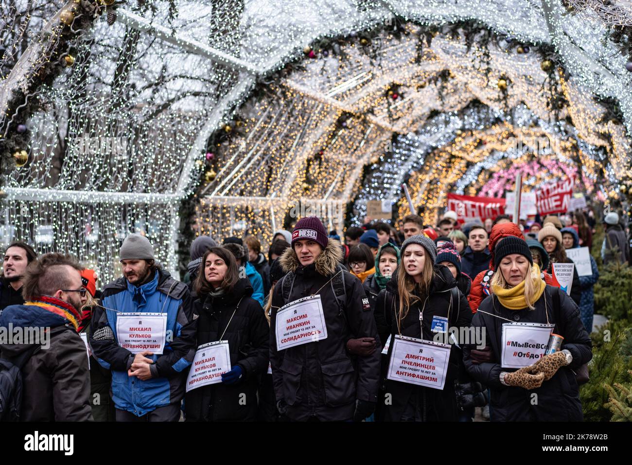 Around 1400 activists marched into central Moscow after President ...