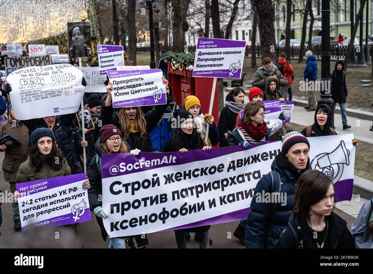 Around 1400 activists marched into central Moscow after President ...