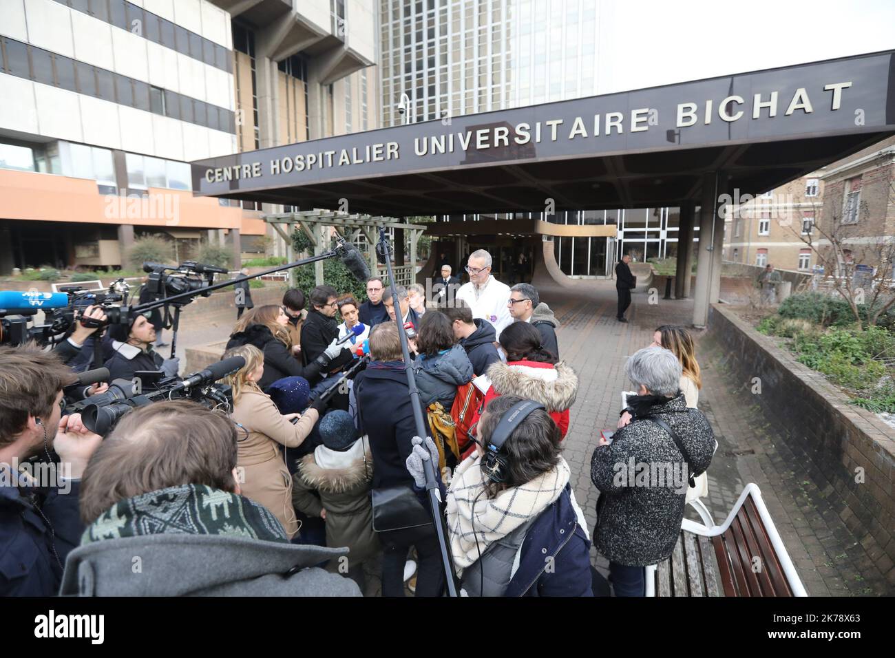 The Bichat hospital in Paris, on January 25, 2020, where two patients ...