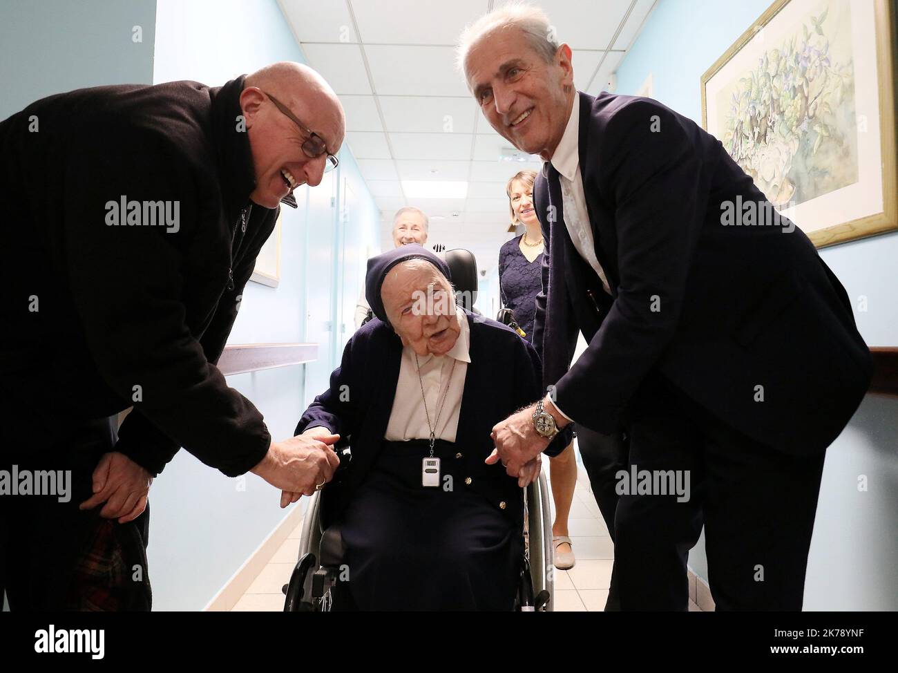 Lucile Randon also known as Sister Andre is seen photographed. She is ...