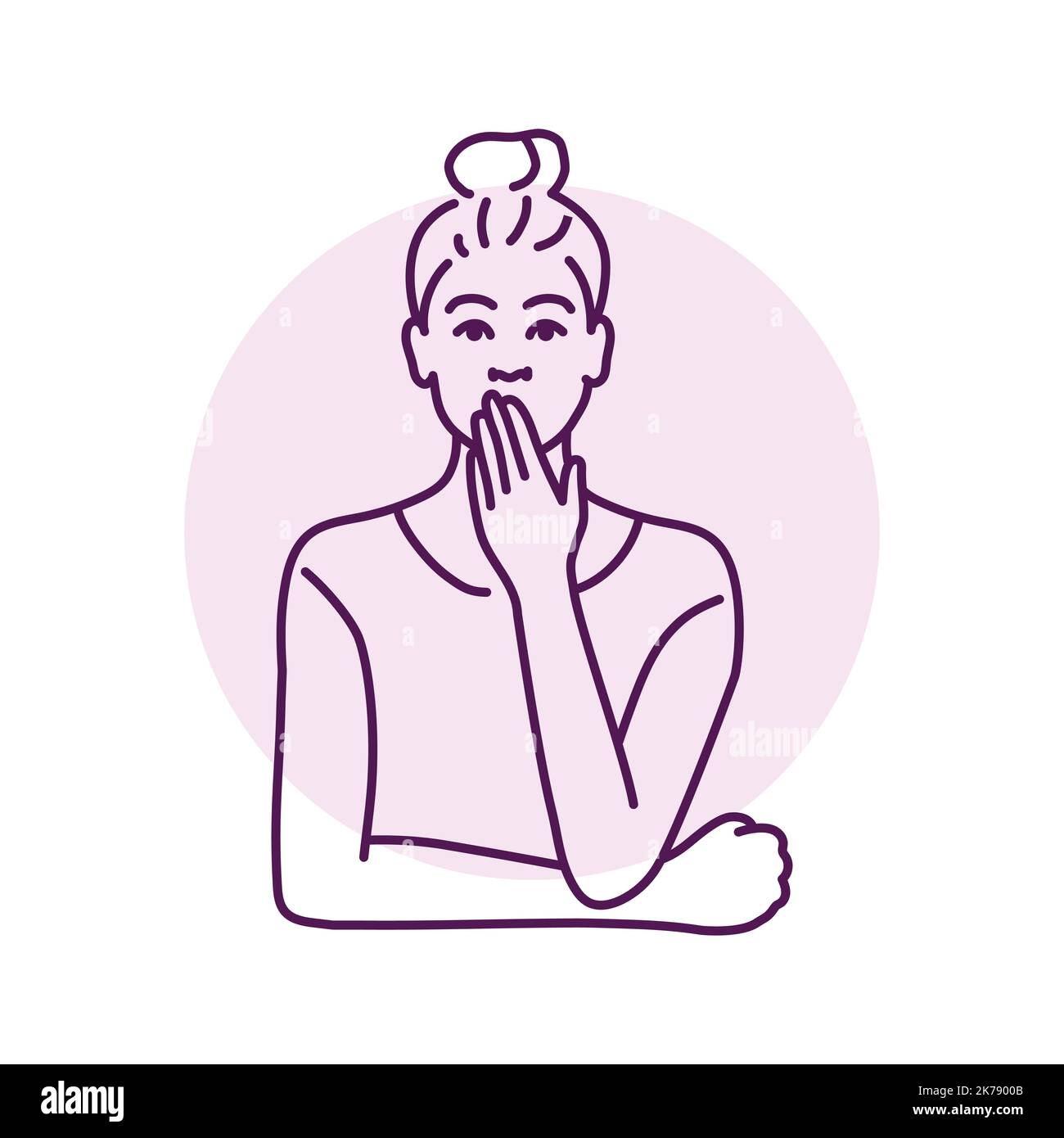 Surprised girl color line illustration Stock Vector Image & Art - Alamy