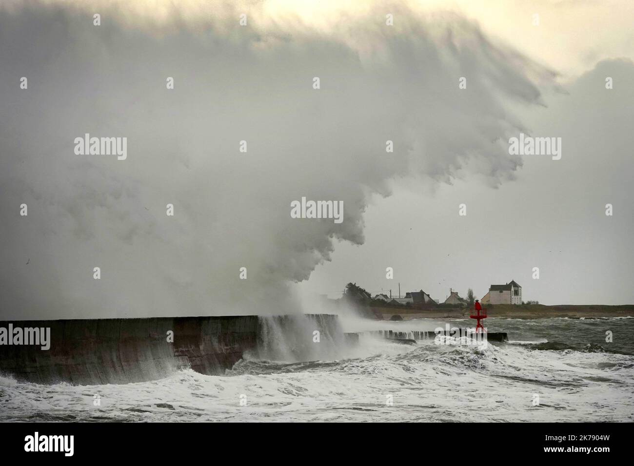 Bad weather and rough sea due to storm Ciara Stock Photo - Alamy