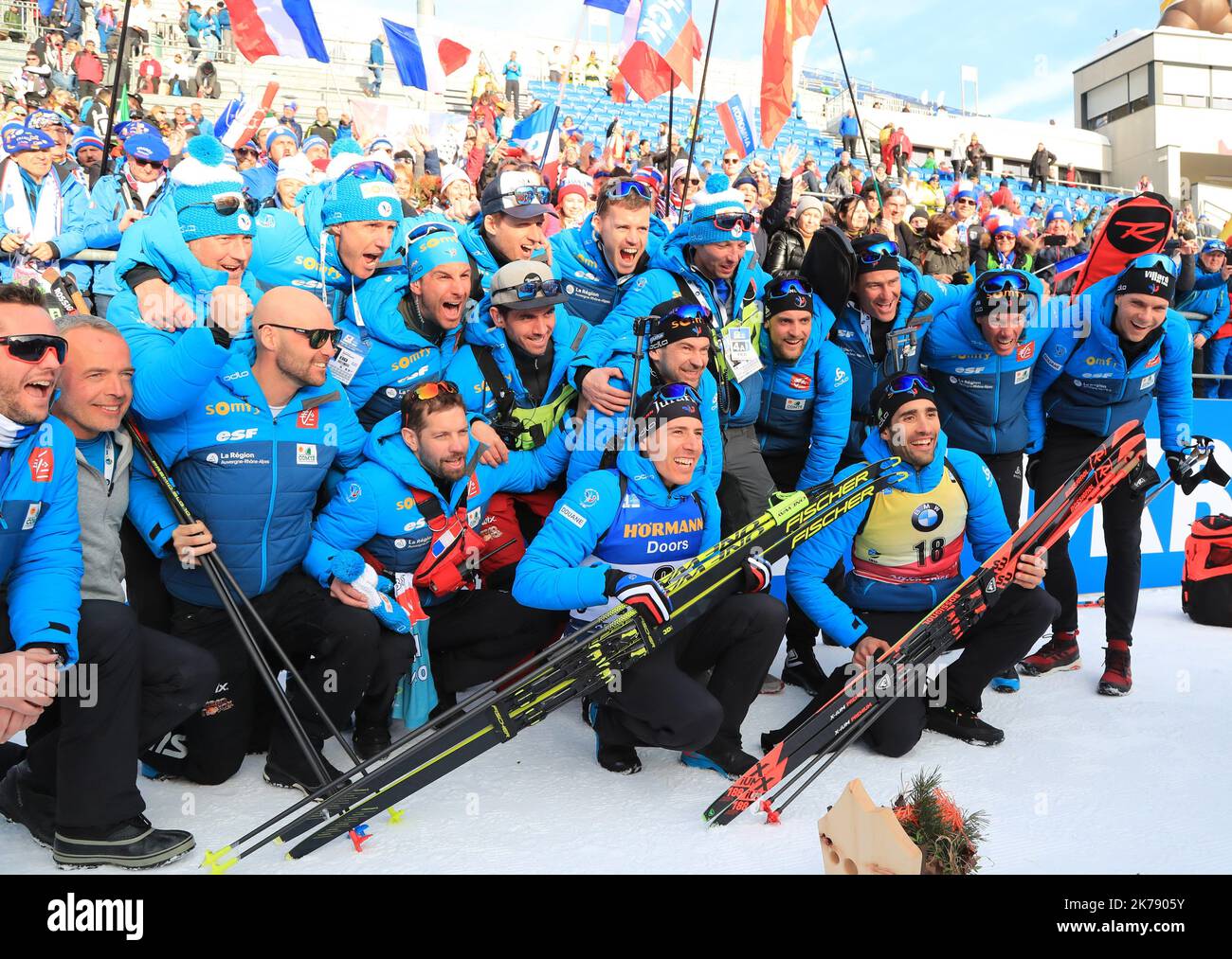 Men 10 Km Sprint: French team with right Emilien Jacquelin (FRA ...