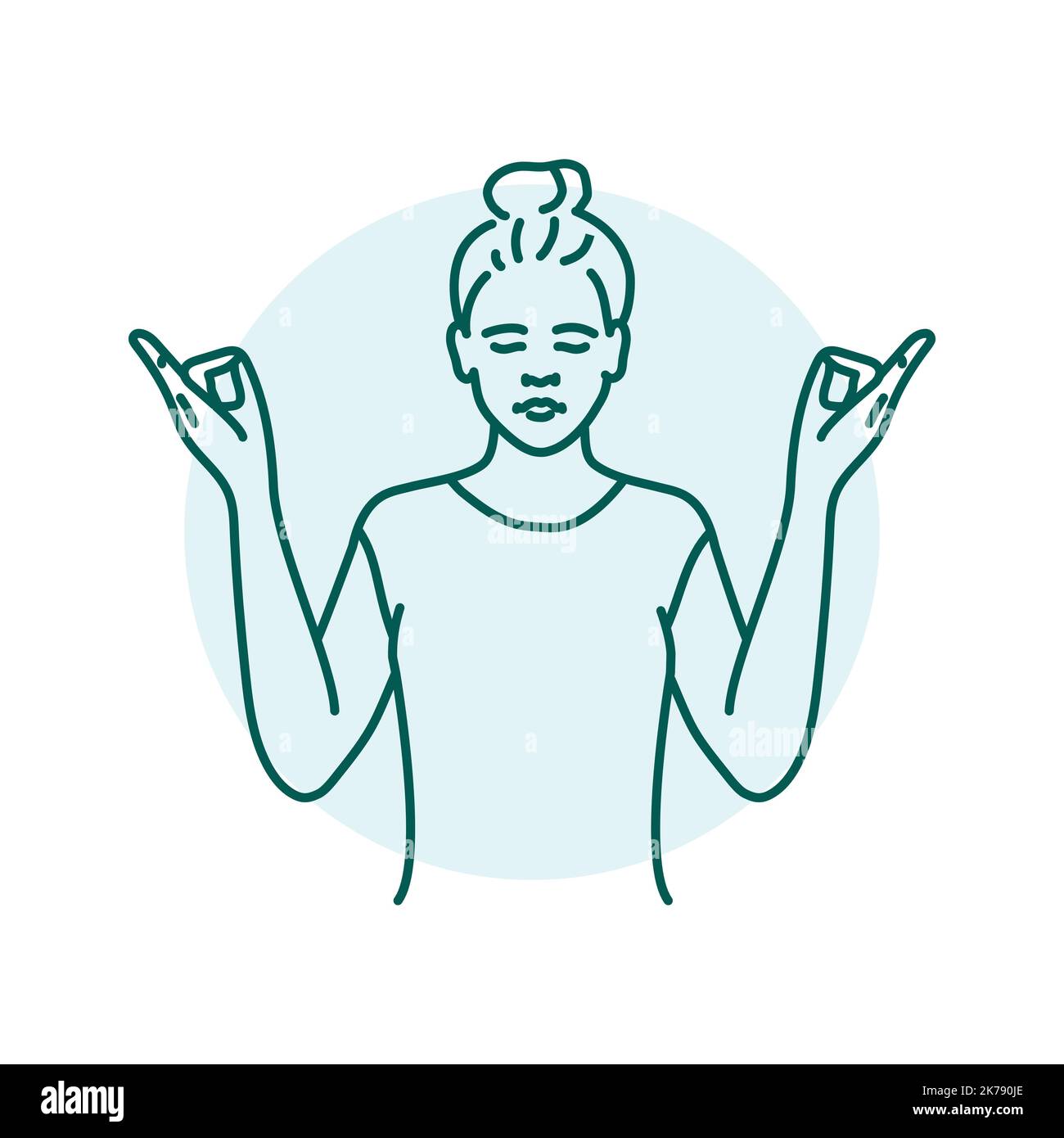 Calm girl color line illustration Stock Vector Image & Art - Alamy