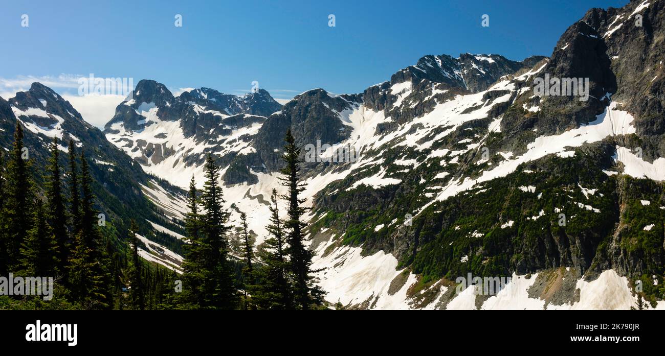 Photograph taken from Easy Pass. Snow still on the ground in mid-July ...