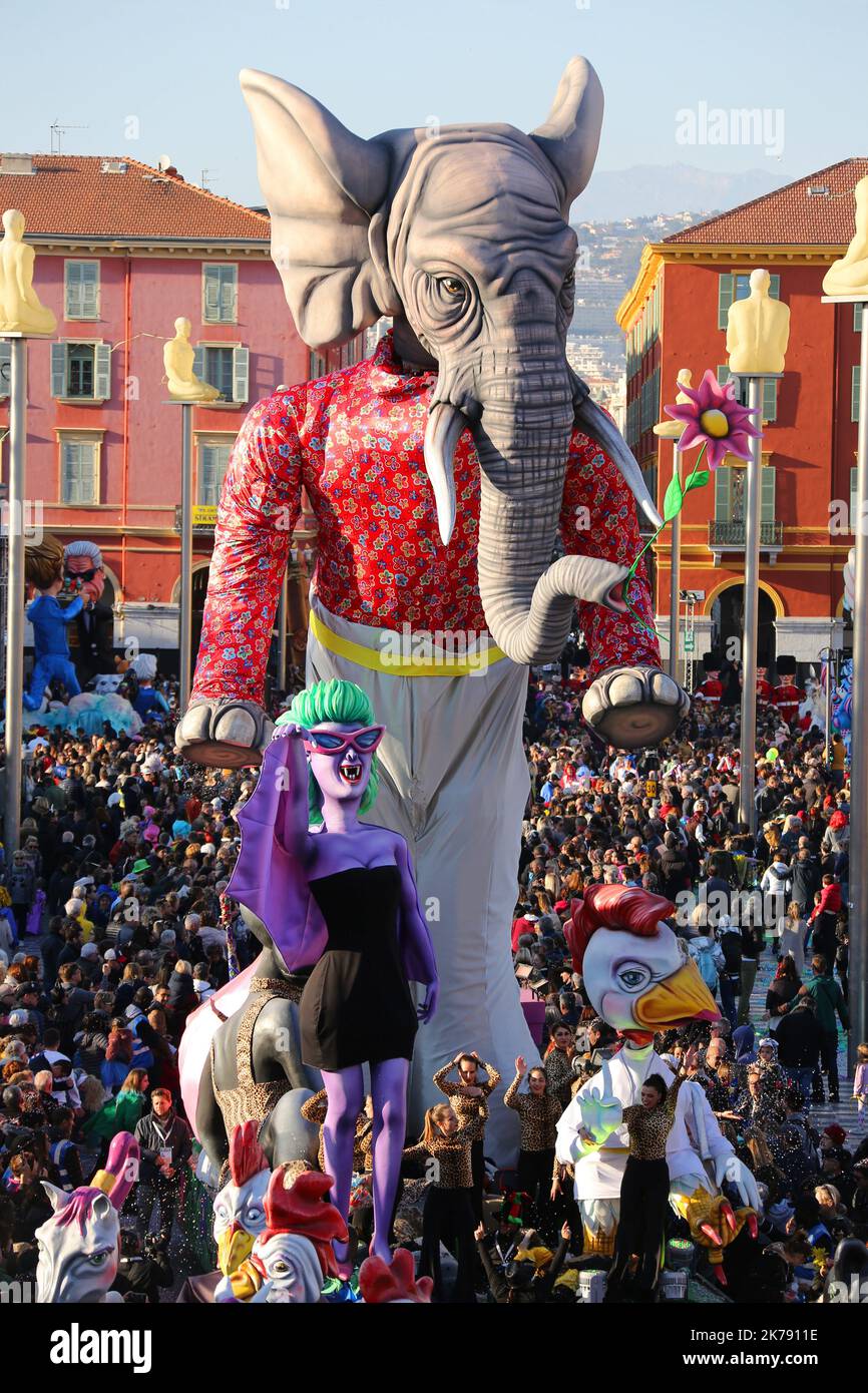 Festivities during the Nice Carnival in Nice, France on Sunday February ...