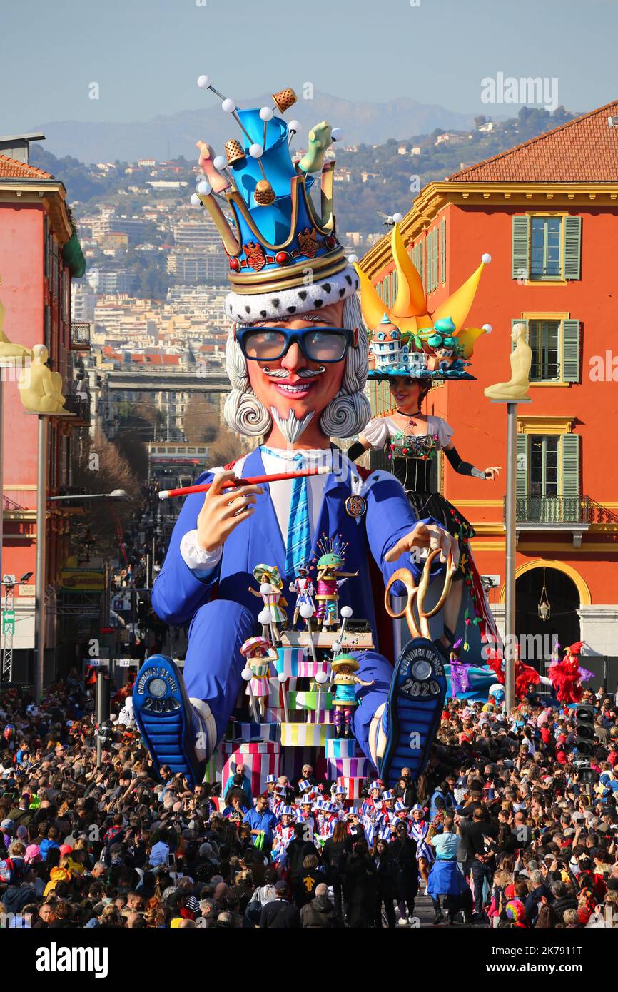 Festivities during the Nice Carnival in Nice, France on Sunday February ...