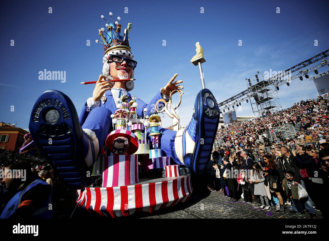 Festivities during the Nice Carnival in Nice, France on Sunday February ...