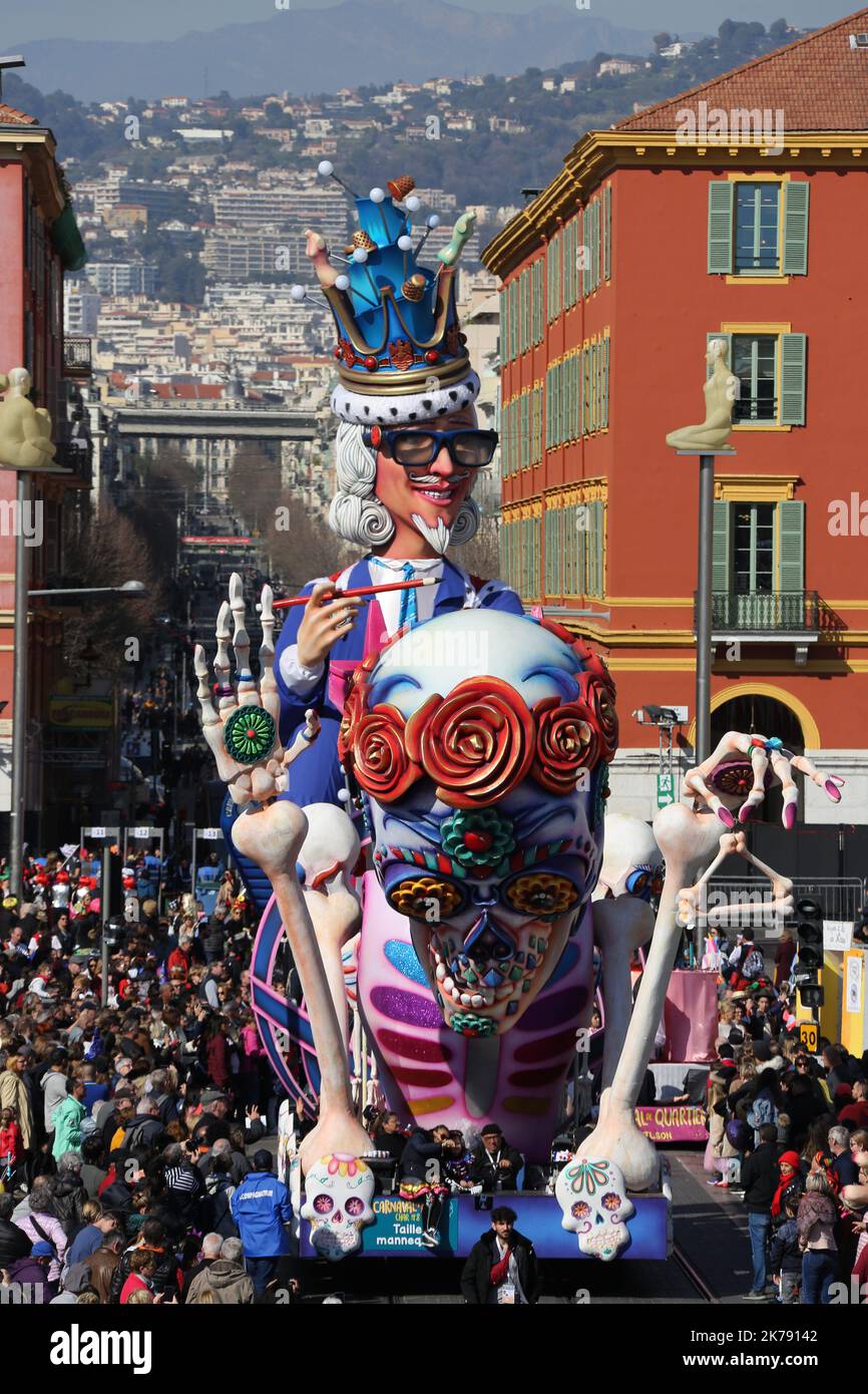 Festivities during the Nice Carnival in Nice, France on Sunday February ...