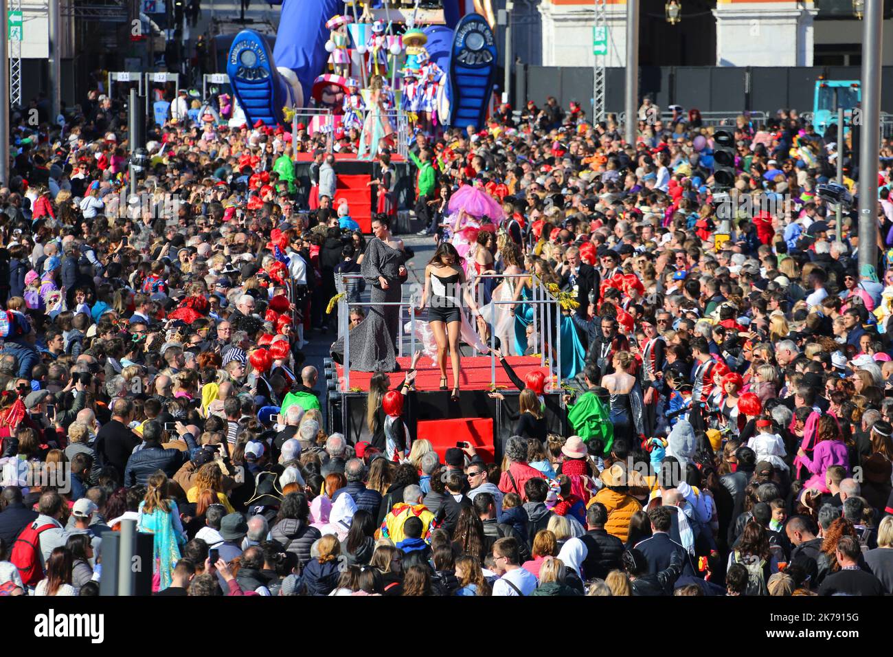 Festivities during the Nice Carnival in Nice, France on Sunday February ...