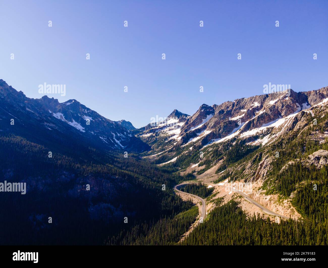 Aerial photograph taken above the Washington Pass Overlook, Wenatchee ...