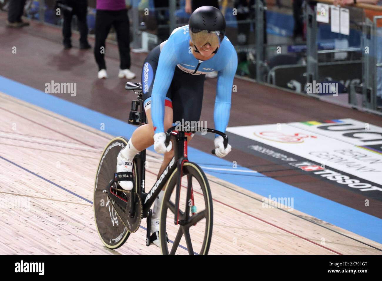 Kelsey Mitchell of Canada 1/4 Finals Women's Sprint during the 2020 UCI ...