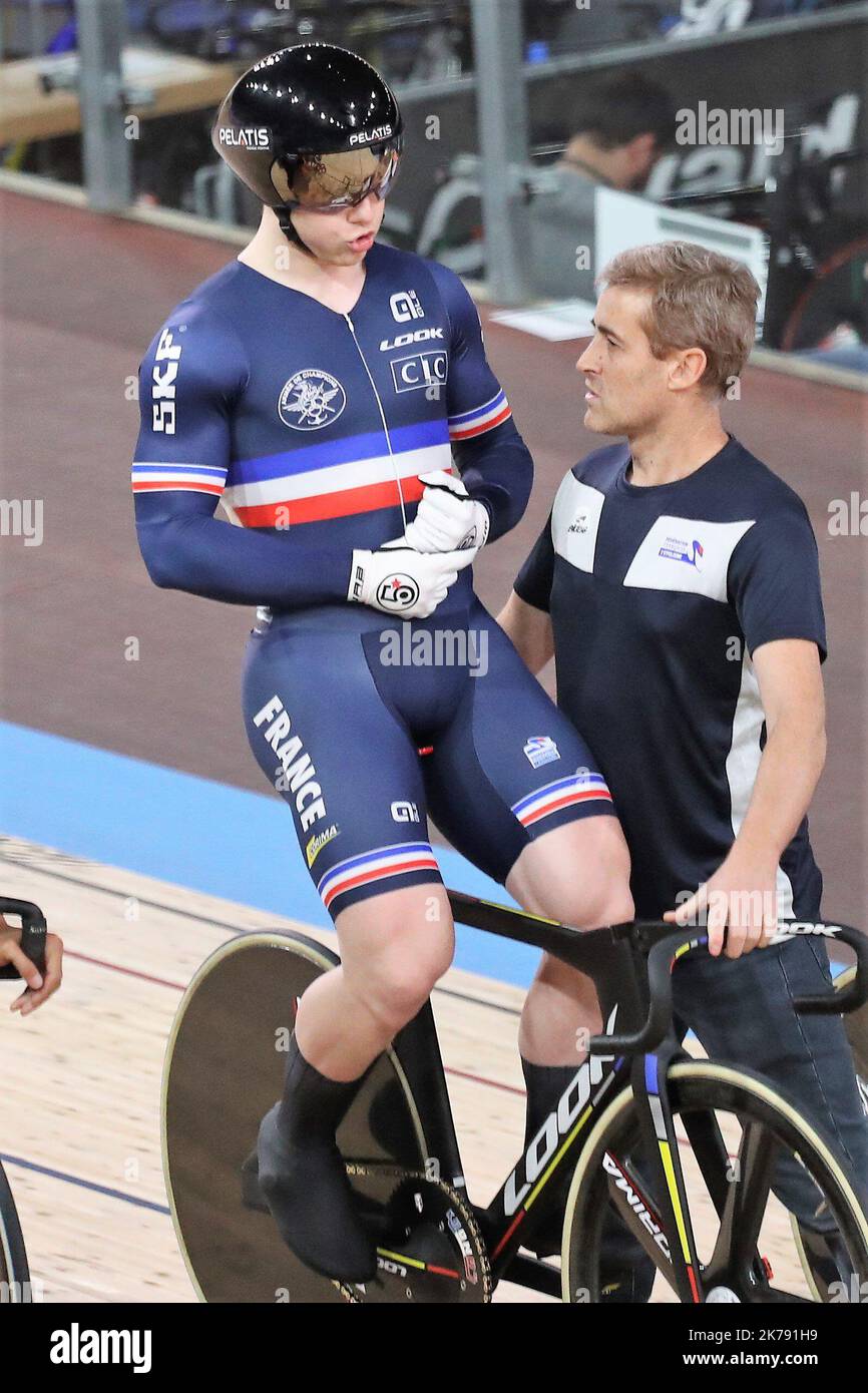 Sebastien Vigier of France 10th keirin during the 2020 UCI Track ...
