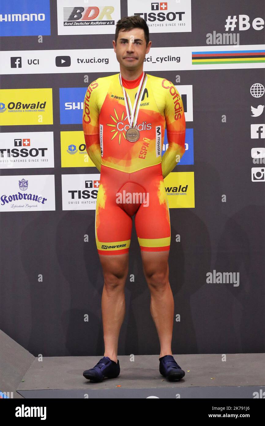 Sebastian Mora Vedri of Spain 3rd Scratch World Champion during the ...