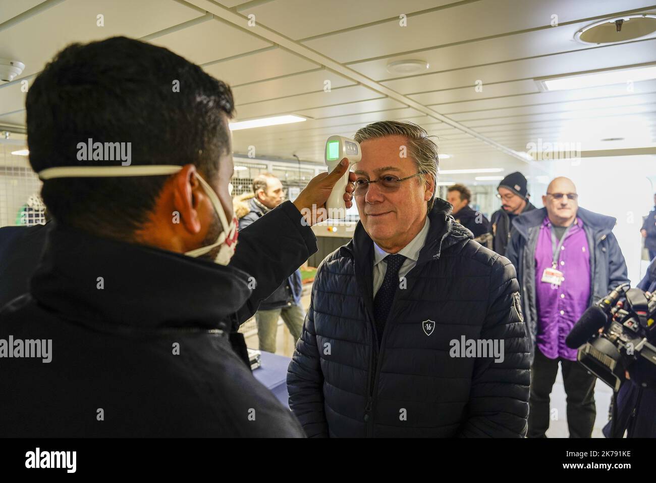 Coronavirus prevention measures aboard liner MSC Grandiosa Stock Photo ...
