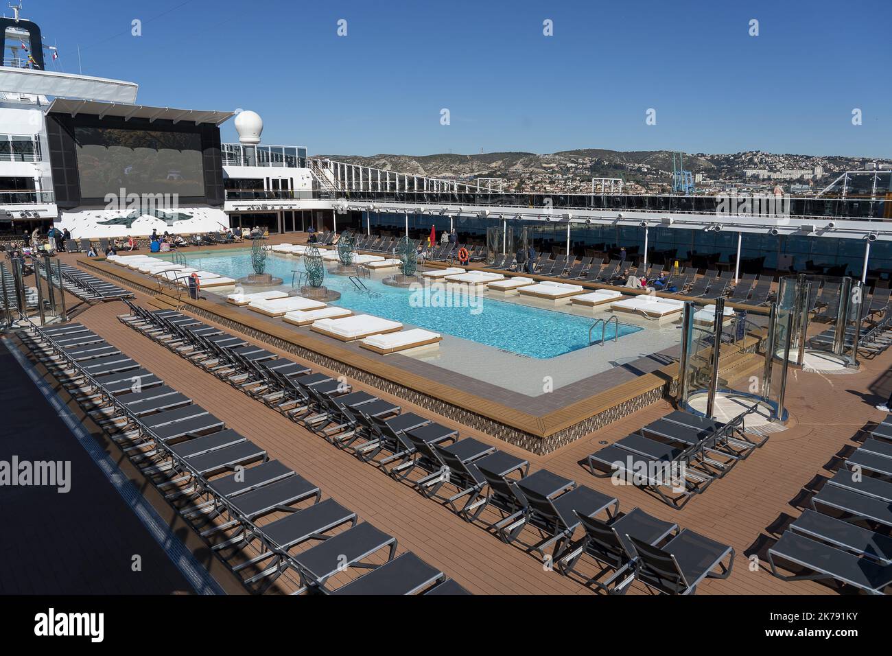 Coronavirus prevention measures aboard liner MSC Grandiosa Stock Photo ...
