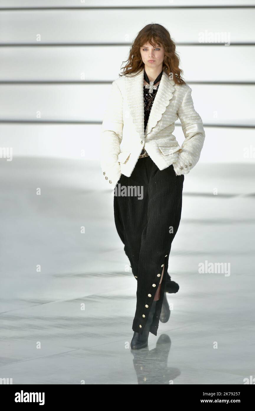Models on the catwalk during the Chanel as part of the Paris Fashion ...
