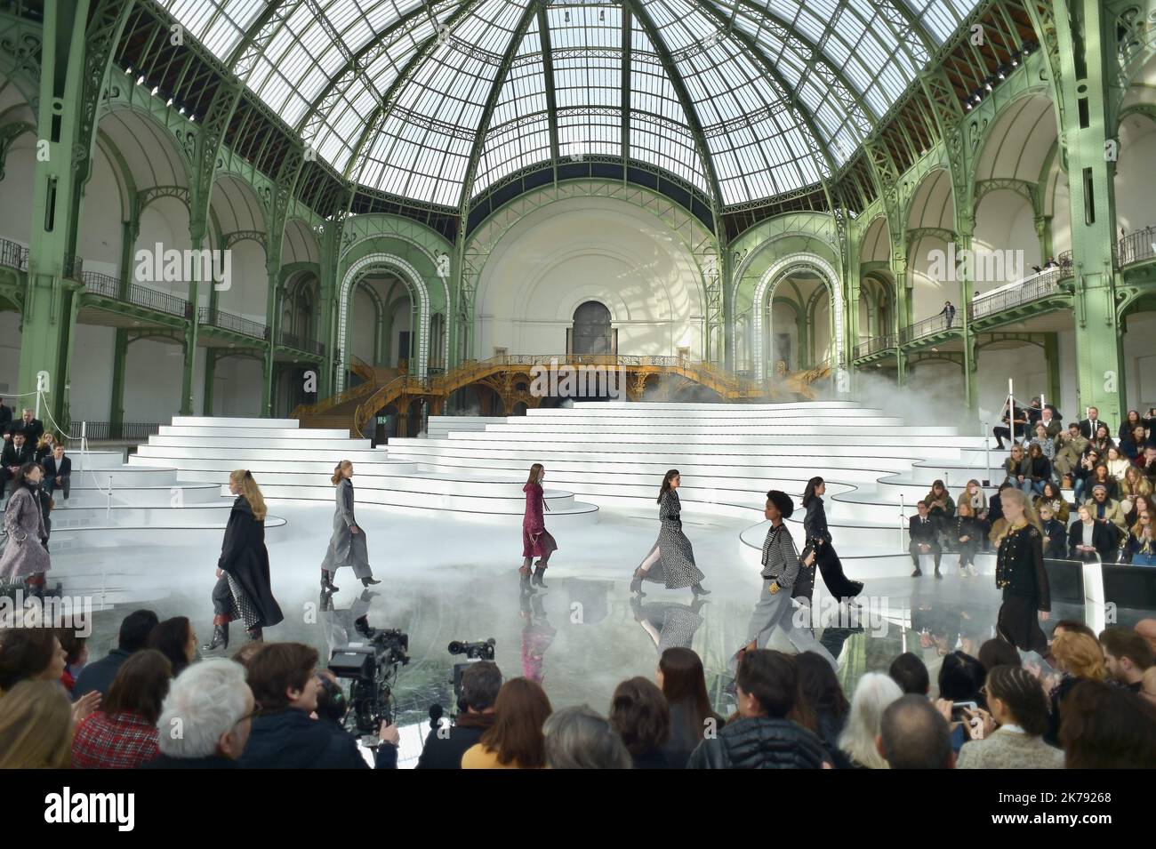 Models on the catwalk during the Chanel as part of the Paris Fashion ...