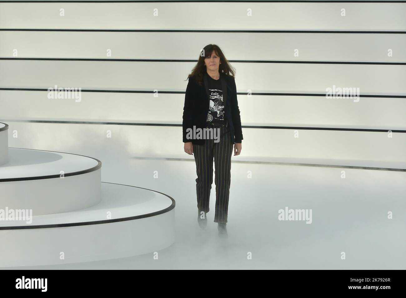 Designer Virginie Viard on the catwalk during the Chanel as part of the ...