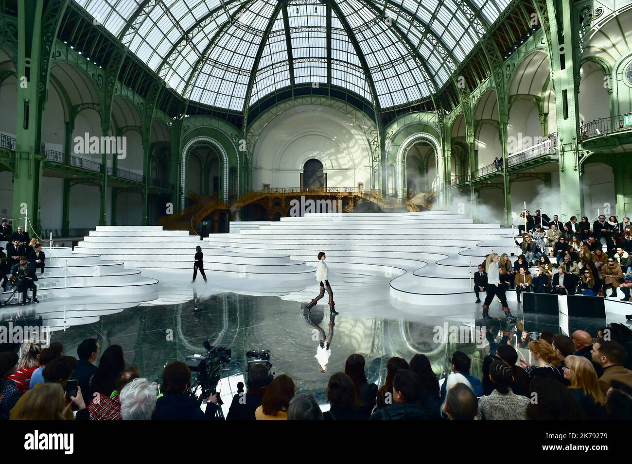 Models on the catwalk during the Chanel as part of the Paris Fashion ...