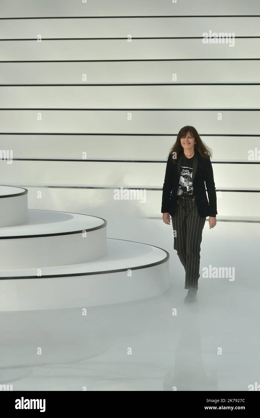 Designer Virginie Viard on the catwalk during the Chanel as part of the ...
