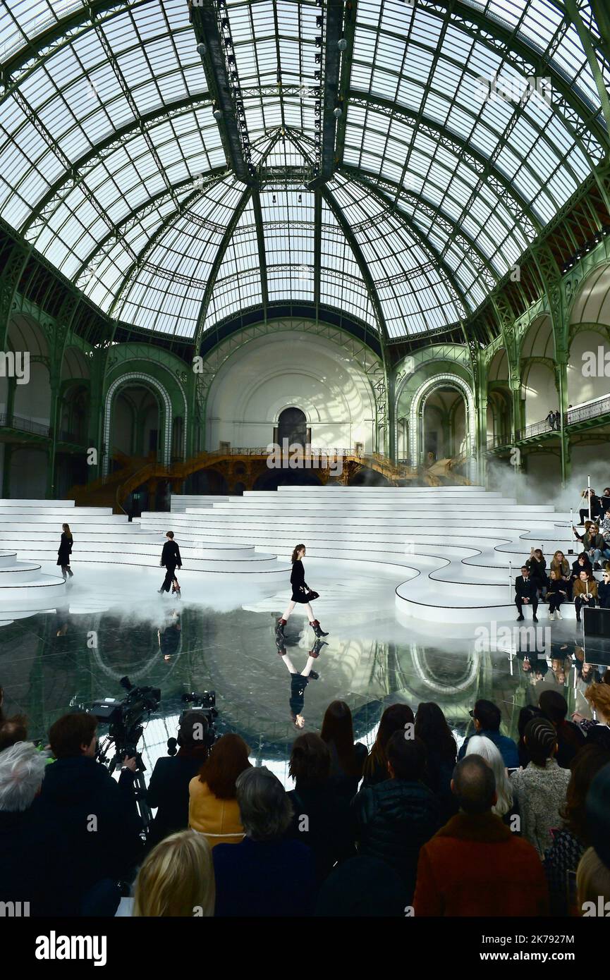 Models on the catwalk during the Chanel as part of the Paris Fashion ...