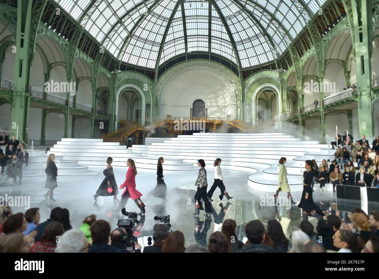 Models on the catwalk during the Chanel as part of the Paris Fashion ...
