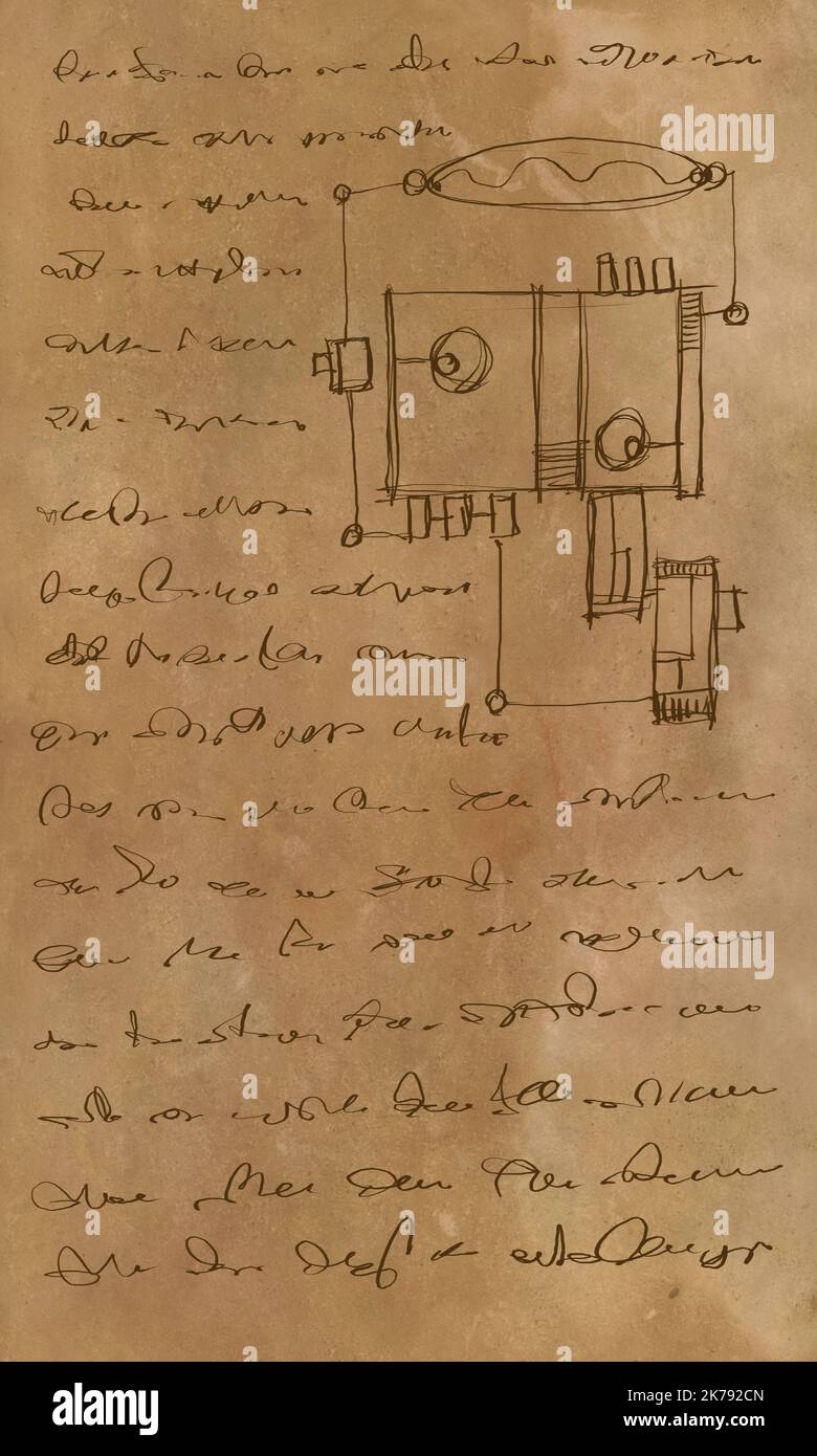 Abstract text. Imitation of a very old handwriting of an unknown ...