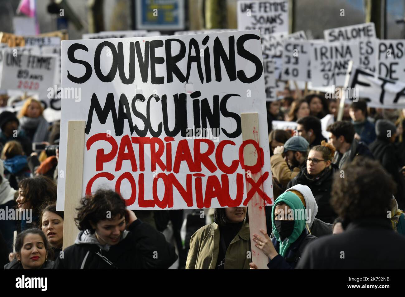 People in Paris protest on International Women's Day for equal rights ...