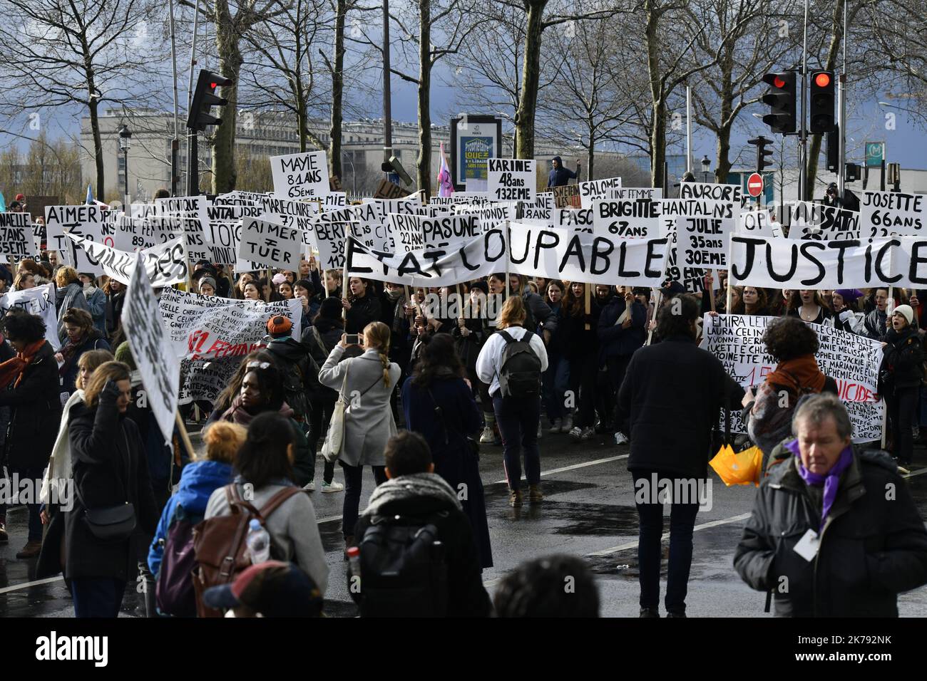 People in Paris protest on International Women's Day for equal rights ...