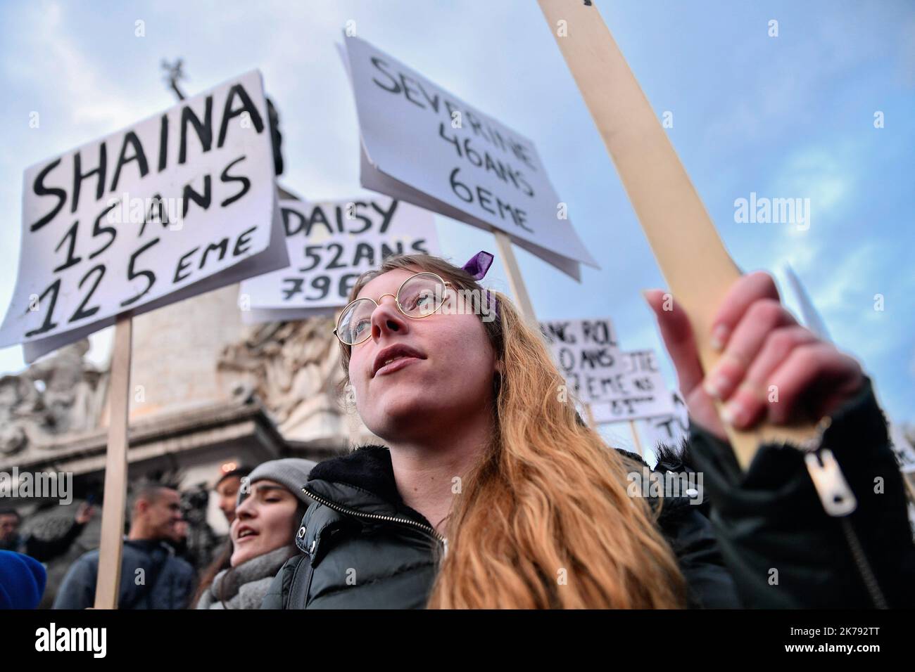 People in Paris protest on International Women's Day for equal rights ...