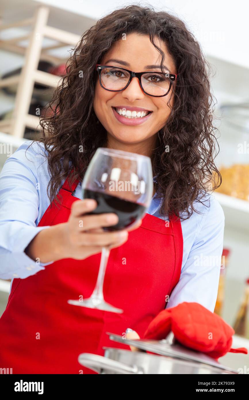 Latina girl wearing apron hi-res stock photography and images - Alamy