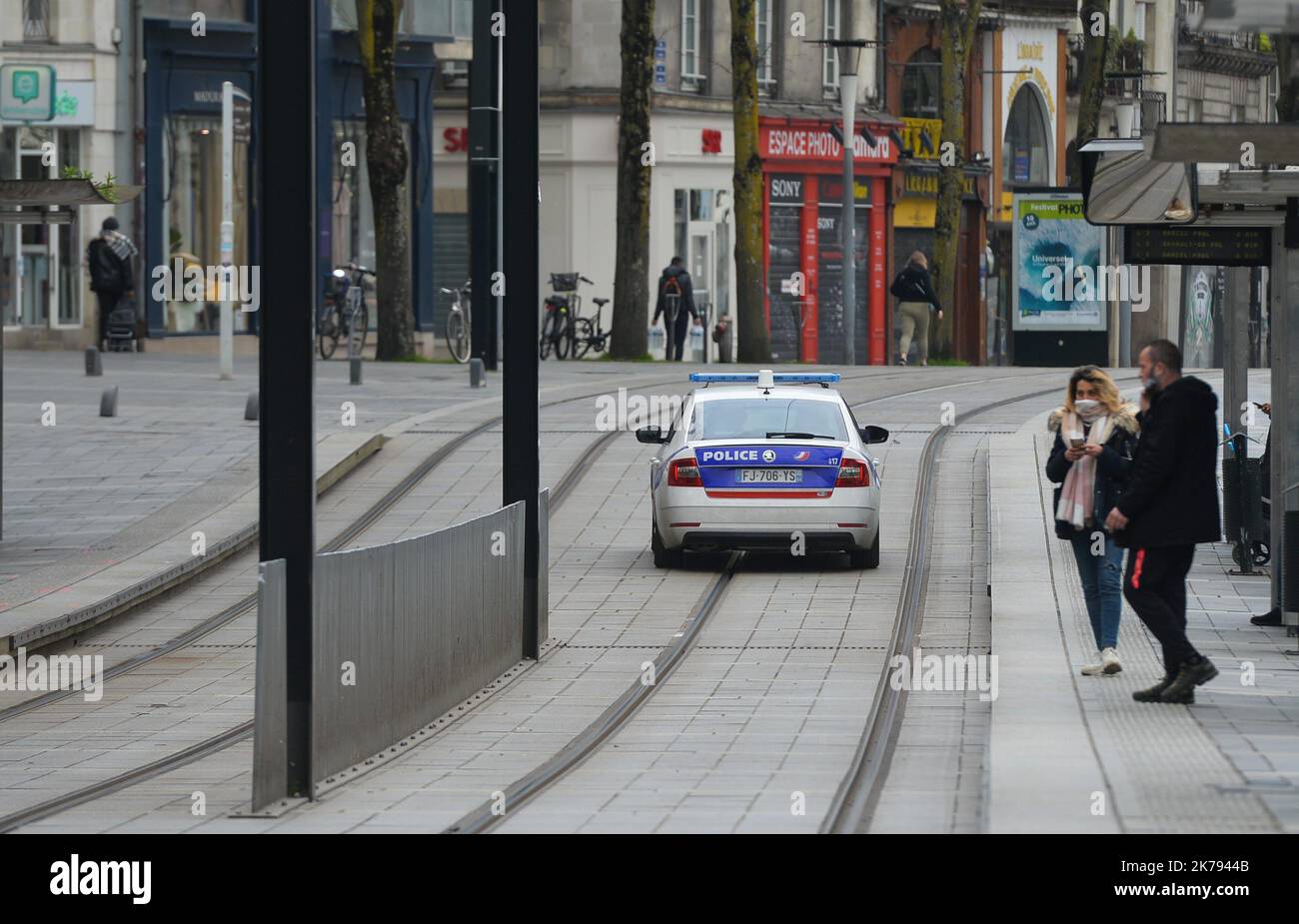 The national police patrol the streets to ensure proper compliance with ...