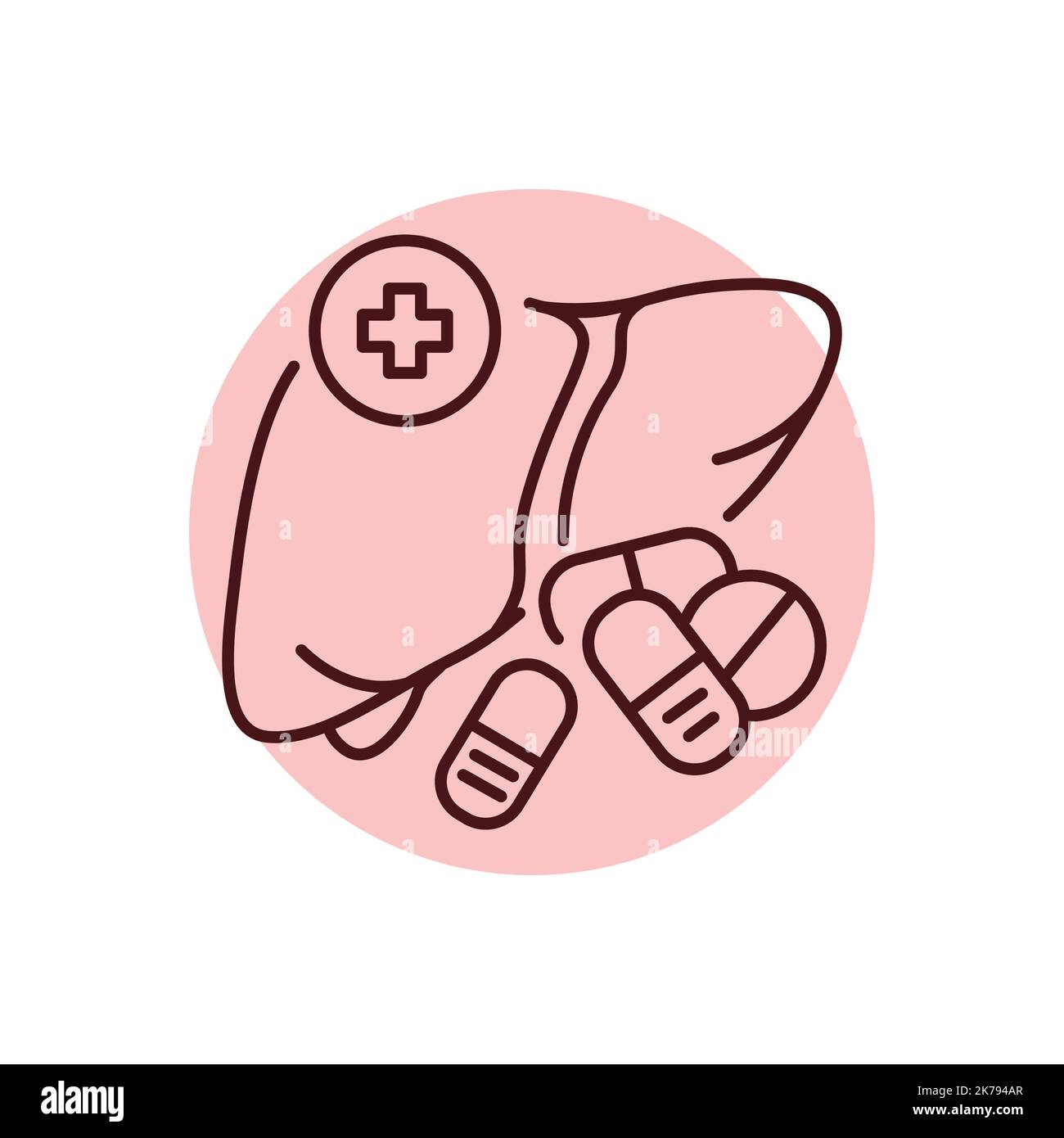 Liver treatment icon outline hi-res stock photography and images - Alamy