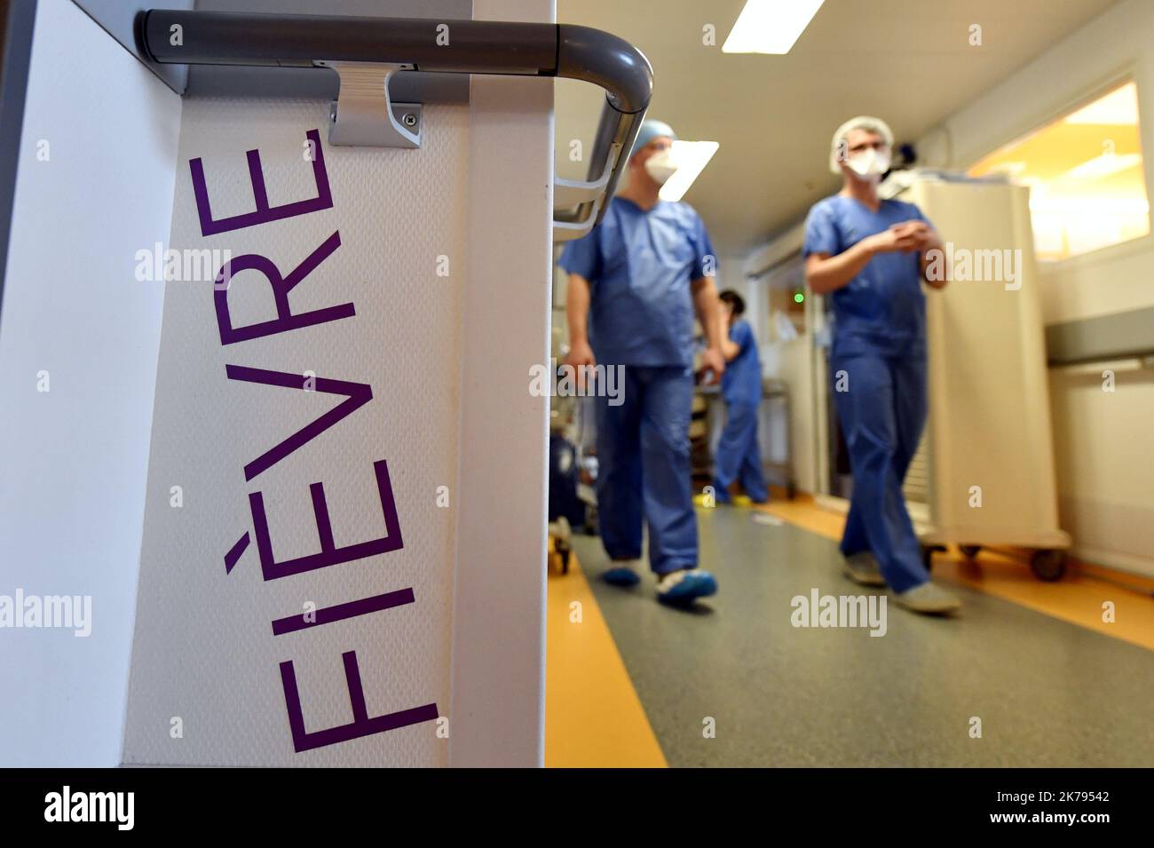 A general view of a corridor leading to the rooms of patients with ...