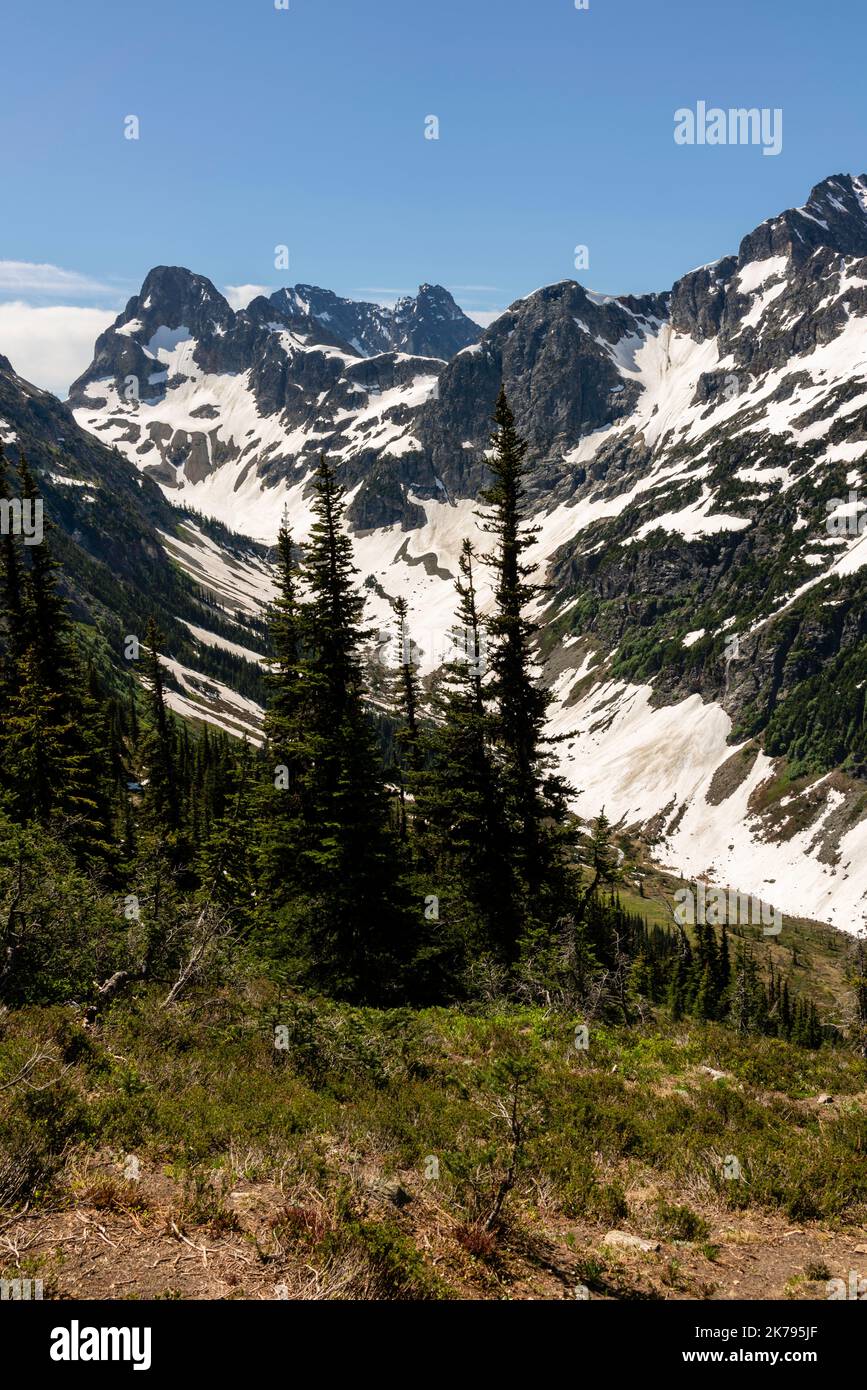 Photograph taken from Easy Pass. Snow still on the ground in mid-July ...