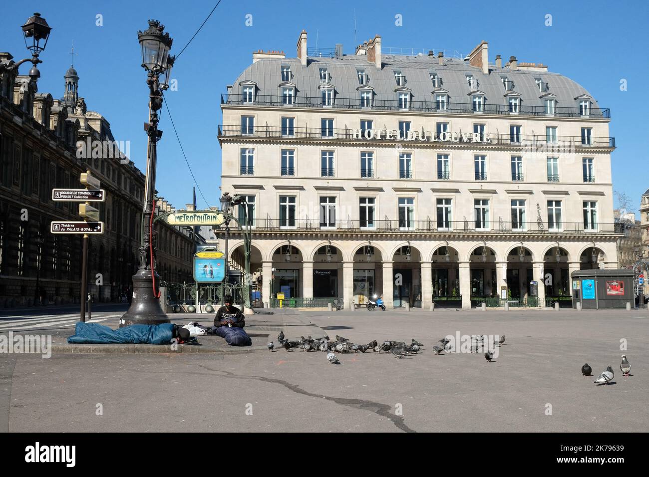 France, Paris, Homeless in the empty city of Paris because of the ...