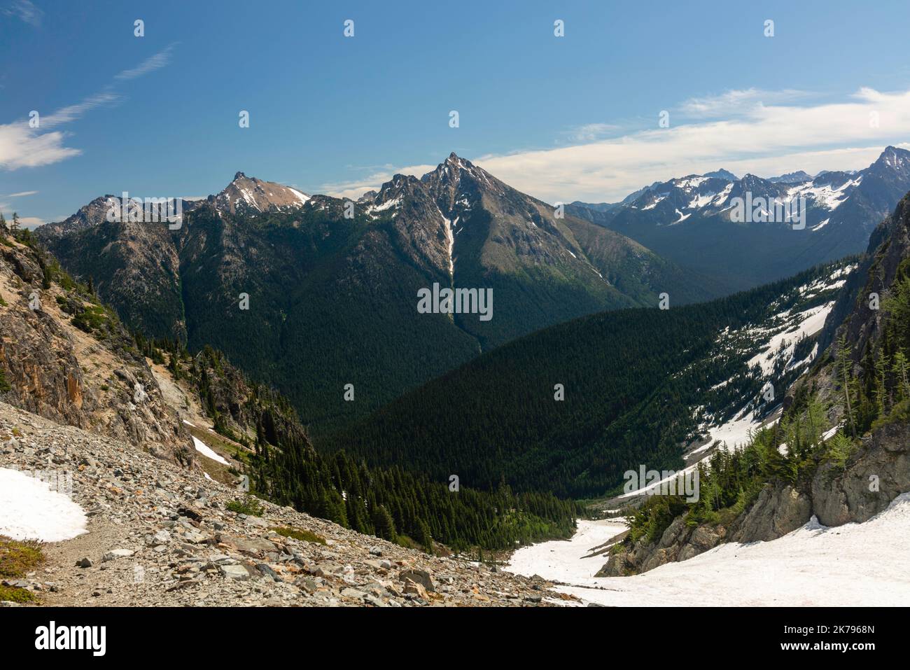 Photograph taken from Easy Pass. Snow still on the ground in mid-July ...