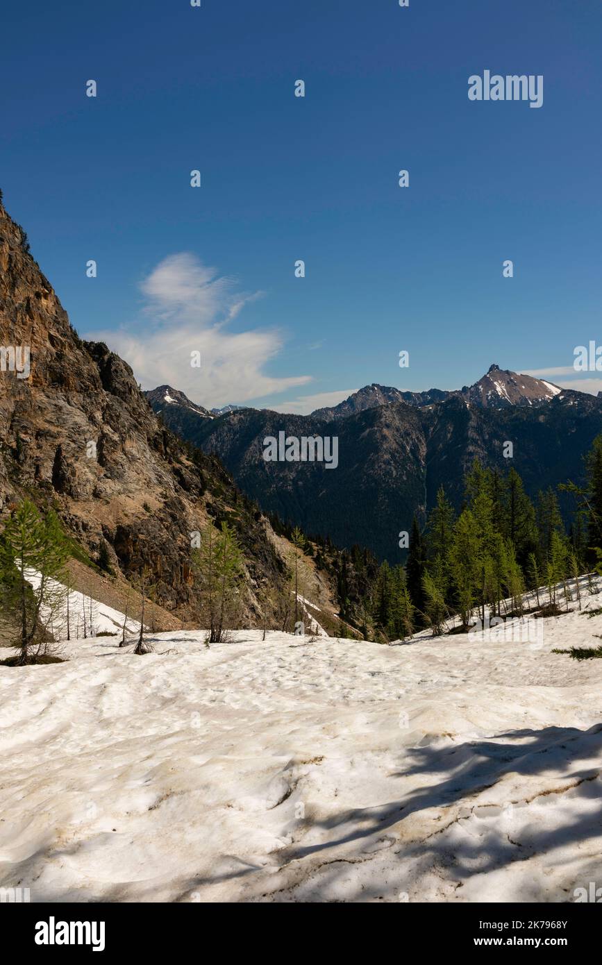Photograph taken from Easy Pass. Snow still on the ground in mid-July ...