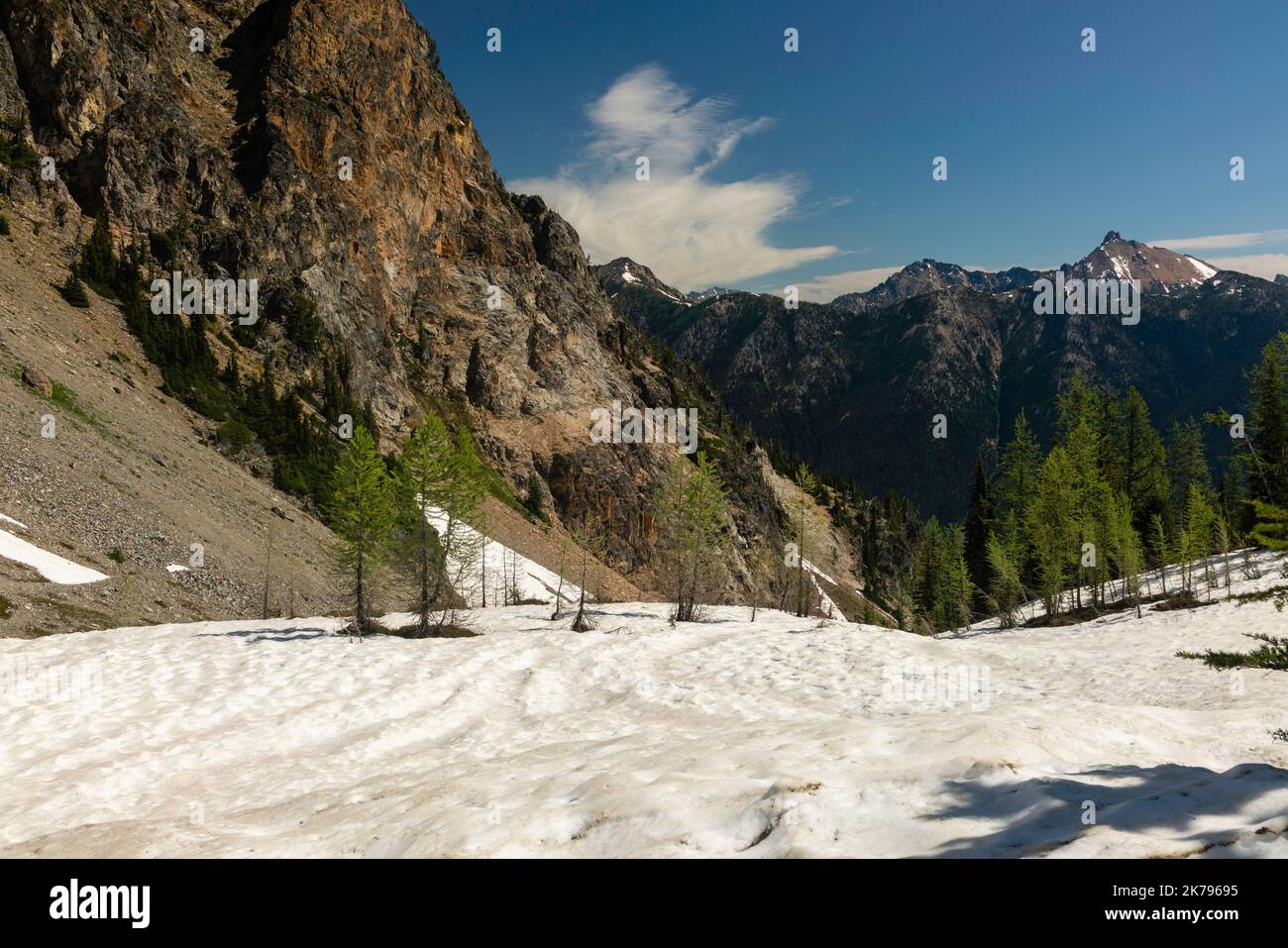 Photograph taken from Easy Pass. Snow still on the ground in mid-July ...