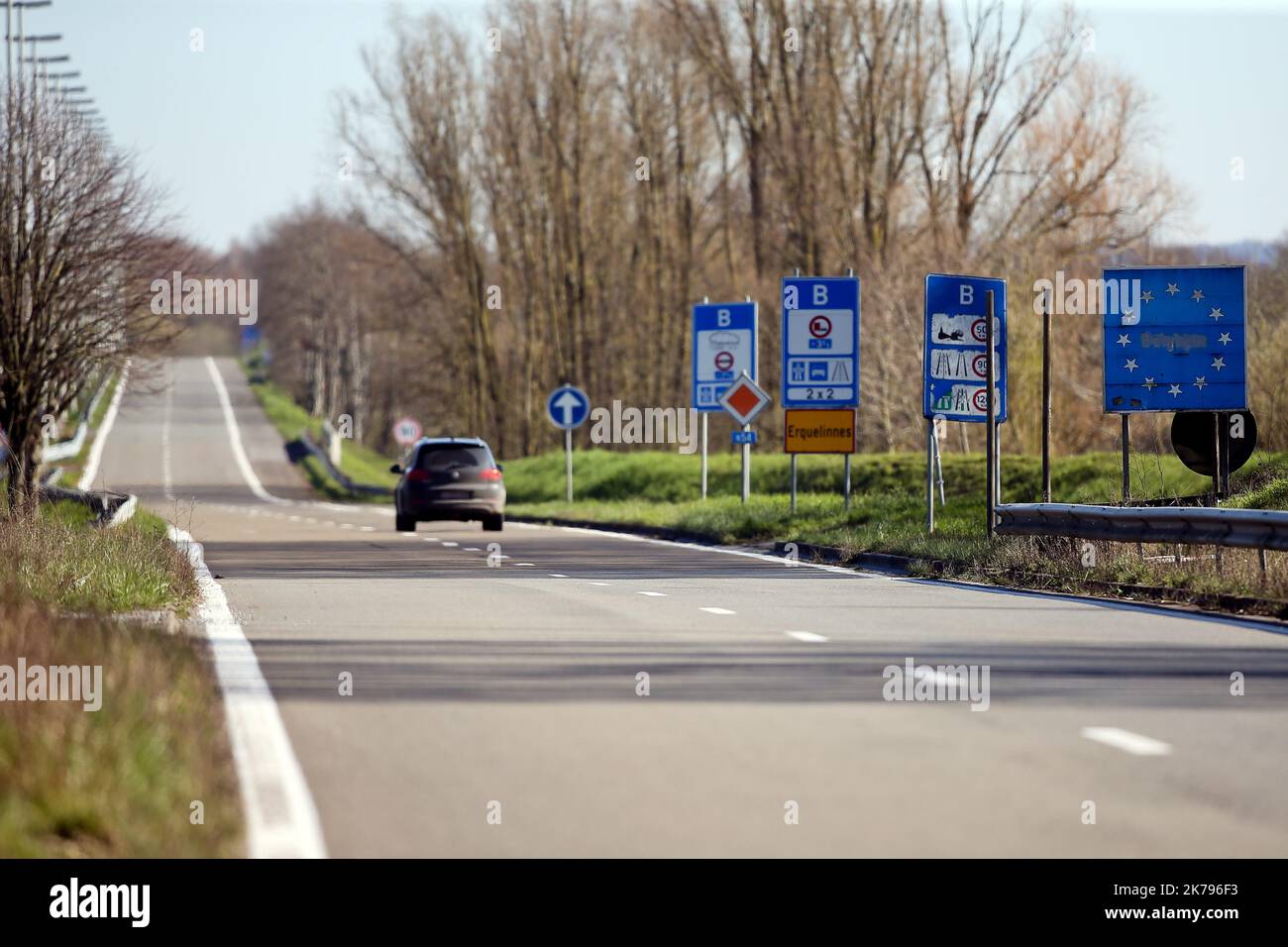 2020/03/24. The Franco-Belgian border Stock Photo - Alamy