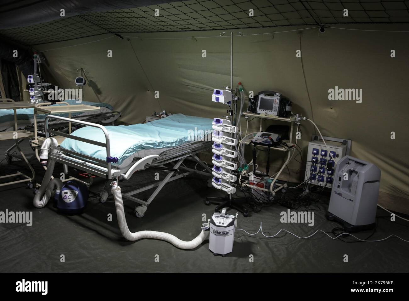 In order to relieve congestion in the hospital, the military set up a ...