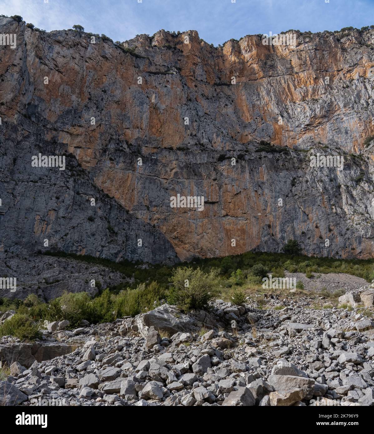 rock outrcrops and glacial formations, gorges and canyons in mountains ...